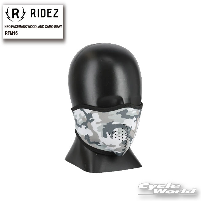 ◆NEO FACEMASK RFM16 WOODLAND CAMO GRAY◆NEO FACEMASK顔の形に立体裁断されたネオプレンハーフマスク。ウェットスーツにも使用されるこの素材は保温性や防水性にとても優れております。もちろん鼻、口部...