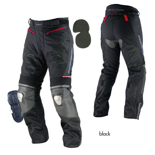 PK-712 Titanium Leather M-PNT RIGAレザーとメッシュのコンビネーションパンツ通気性の高いメッシュパネルの面積を大きく設けて快適性を高め、負荷のかかりやすい膝と後股をレザーで補強していますこれまでジャケットの肩...