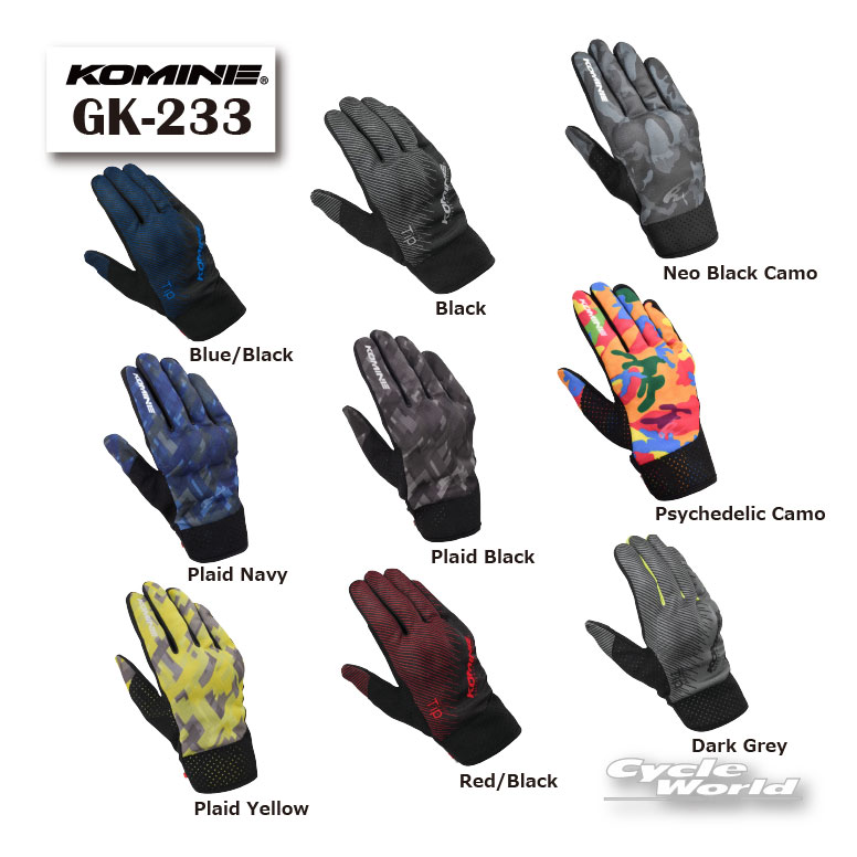 ◆GK-233 プロテクトライディングメッシュグローブ◆甲全体に施されたグラフィックプリントが目を引くメッシュグローブ。ナックルプロテクターを装備、自然なフィット感でエントリーユーザーにもおすすめ。スマートフォン操作も可能Sise：XS・S...
