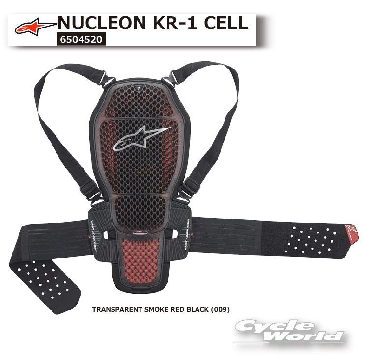 ◆NUCLEON KR-1 CELL《6504520》◆硬質プラスチック製の格子構造のハニカムシェルを備えており、安全性と性能に妥協しない通気性の高いレース指向のCE規格レベル2のスポーツライディング脊髄プロテクター。単独装着モデル。CEレ...