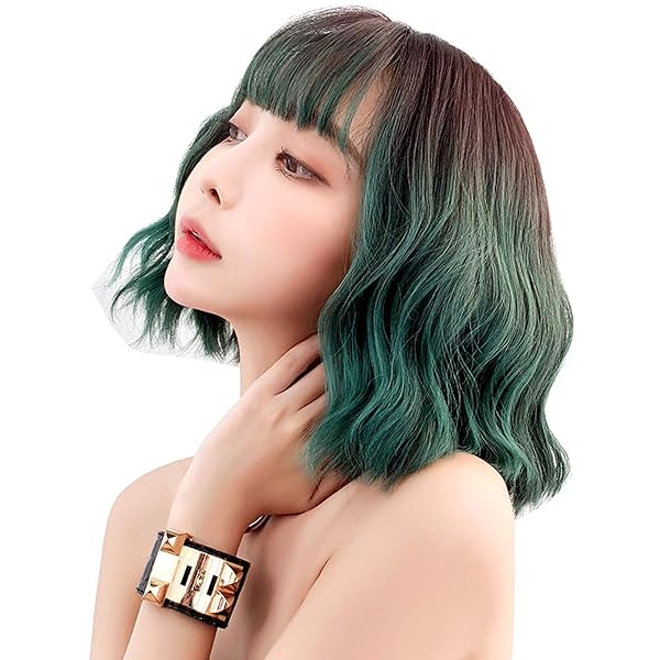 レディース ウィッグボブフルウィッグショートかつらかつらカールファッションカラーグラデーションエクステ小顔前髪ハロウィン二次元耐熱軽量フリーサイズおしゃれ安定感(孔雀緑)ブランド色孔雀緑モデル商品説明【商品概要】新品カール ファッション カ...