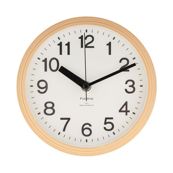 置きかけ兼用時計 電波 直径18cm ナチュラル シンプルデザイン カフェ風 夜間秒針停止 掛け時計 ウォールクロック HIC-007RC-Nブランド色04.ナチュラル-スタンド付きモデルHIC-007RC-N商品説明【商品概要】木製風フレ...