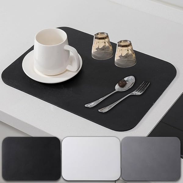 珪藻土 水切りマット 食器 速乾吸水 滑り止め 抗菌 ファッション・シンプル キッチン バスルーム用 (ブラック)ブランド色ブラックモデルKOEJ85574JHD商品説明【商品概要】【速乾吸水】珪藻土の高い吸水性により、食器やバスマットとし...