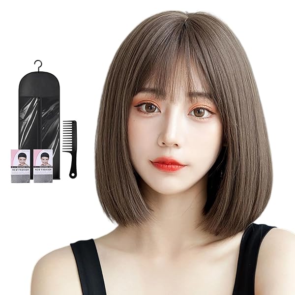 ウィッグ ボブ ショート フルウィッグ ストレート 普段使い 小顔 耐熱 かつら レディース ぱっつん前髪 女性 女装 耐熱 wig ナチュラル (樺茶色)ブランド色樺茶色モデル商品説明【商品概要】【スタイル】小顔に見える、前髪はぱっつん空...