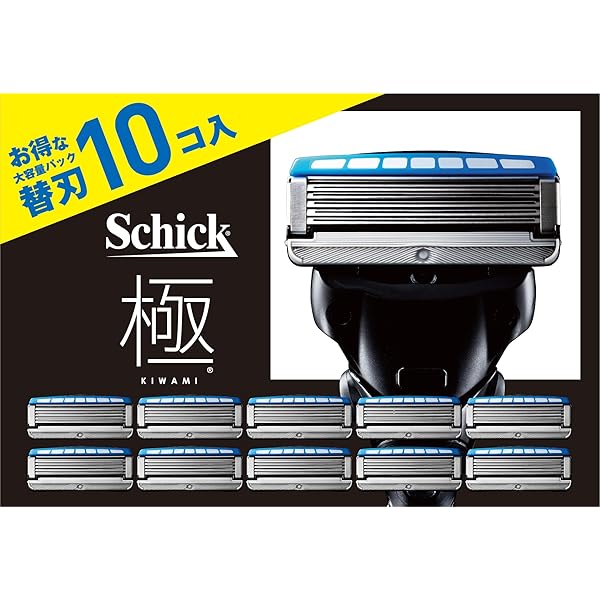 極 KIWAMI 5枚刃 替刃(10コ入) 髭剃り カミソリブランド色ブルーモデルKWM-10/AM商品説明【商品概要】お得な替刃10個入りセット最上級モデル「極　KIWAMI」ハンドルの衝撃吸収機能による史上最高の剃り心地剃り方にあわせて...
