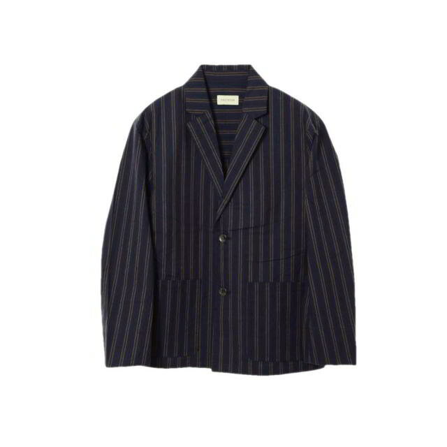 ブランド FACTOTUM 品名 アメリカントラッド ストライプセットアップ 表記サイズ 44/44 実寸 肩幅45cm×身幅約50cm×着丈(襟下より計測)約63cm×袖丈約54cm×ボトム：ウエスト約68cm×股上約28cm×股下約60...