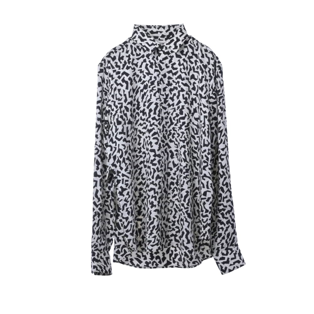 ブランド Saint Laurent Paris 品名 646850 プリント シルク 比翼 シャツ 表記サイズ 37 実寸 肩幅約42cm×身幅約51cm×着丈(襟下より計測)約74cm×袖丈約63.5cm 素材 シルク100% 商品状態...