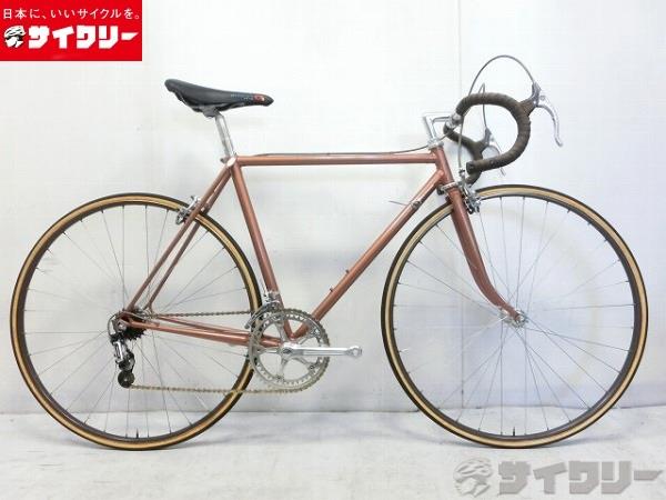 製品情報カテゴリ完成車 ロードバイク ロードバイク メーカー不明年式不明色ブラウンメタリック状態ランクV(ビンテージ)送料サイズ大型サイズトップチューブ長：530mm（ホリゾンタル換算）シートチューブ長：510mmヘッドチューブ長：96mm...