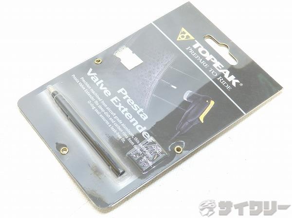 製品情報カテゴリ用品類 その他用品類 メーカートピーク年式-色状態ランクA(未使用品)送料サイズ小型サイズ長さ：75mmパーツ装着後もバルブの開閉が可能な、ディープリム用バルブ エクステンダー 。リム高60-90mまでに対応。航空機グレード...