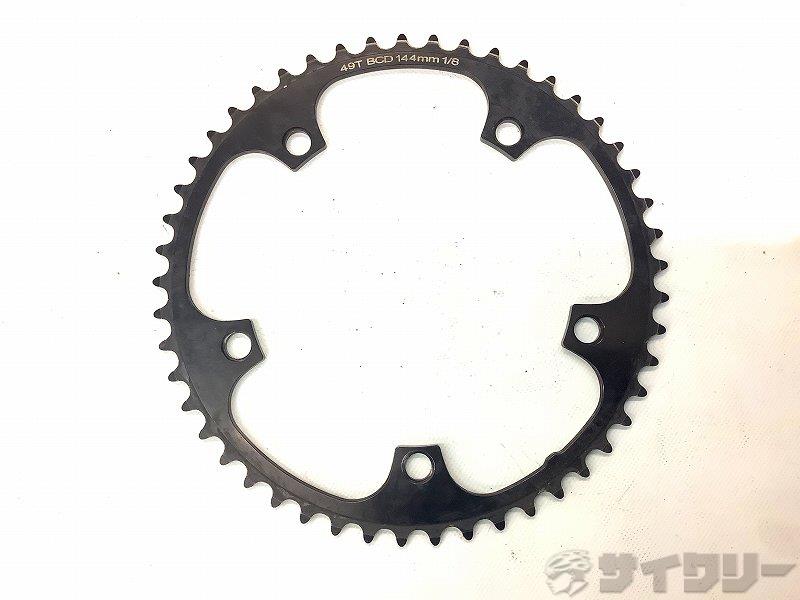 製品情報カテゴリドライブトレイン クランク チェーンリング メーカー不明年式-色状態ランクC(少々キズあり)送料サイズ小型サイズPCD：144パーツ対応段数：SINGLE歯数：49Tスパイダーアーム数：5状態コメント中古商品です。使用感傷が...