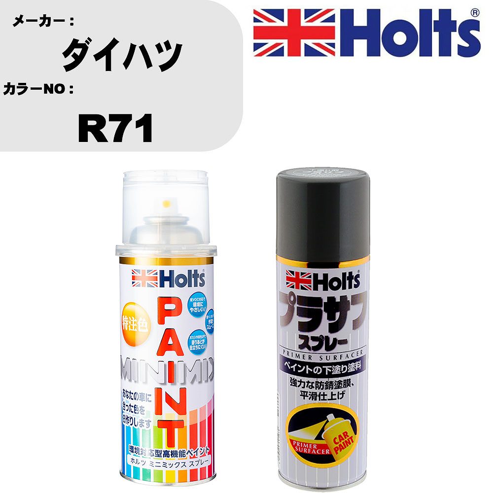 メーカー名 ホルツ (武蔵ホルト 株式会社) 商品名 ペイントスプレー&amp;プラサフスプレーセット 【カラースプレー情報】 カラーメーカー ダイハツ カラー番号 R71 カラー名称 トニコオレンジメタリック 備考1 別途クリヤー塗装で艶...