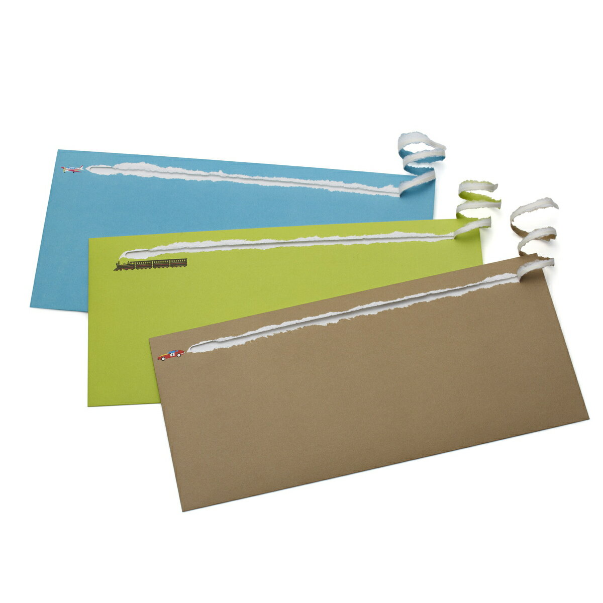 商品情報 サイズ 230×105 mm（ヨコ型）3柄×1枚（全3枚入り）定型内で送れます素材 紙注意書き お使いのモニターによって実際の色とは異なって見える場合がございます。封筒（飛行機・機関車・車　3種類入り）「Booooon！」エンベロ...