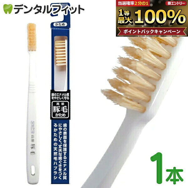 毛そのものが摩耗するので、歯面のエナメル質を傷つけにくい天然毛のハブラシです。 歯のエナメル質を守る 良質の中国重慶産豚毛を使用。コシのある適度なかたさで、丈夫な歯グキをつくるのに適しています。使用を重ねても植毛部が開かず毛自体が摩耗するの...