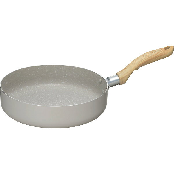 商品説明柔らかくて暖かいカラーリングでキッチンになじむデザインと底面が広い形状で使いやすさも抜群。マーブルコーティングはこびりつきにくく使いやすくお手入れしやすいです。●深さ約5.5cm●ガスコンロ可、100・200V電磁調理器対応ITEM...