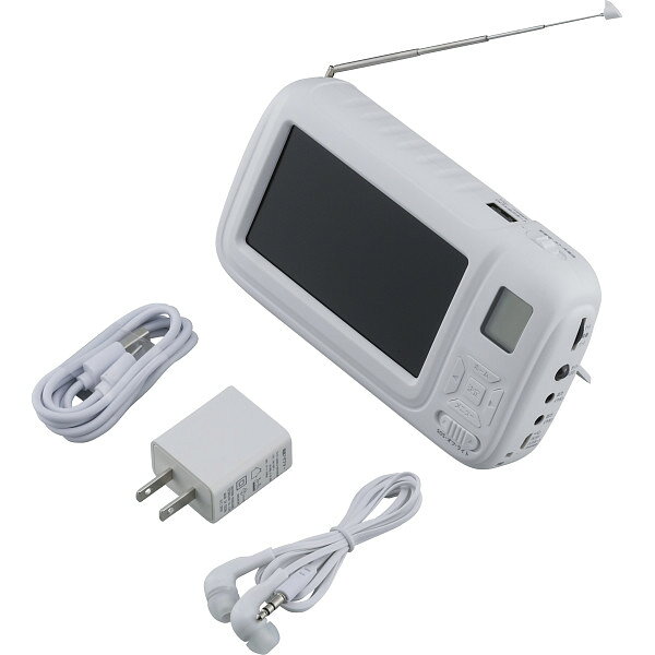 商品説明災害時に便利な機能がたくさんついている、TV付きラジオが新登場!TVは、ワンセグTVで4.3インチの大画面、他にもFM・AMラジオ、携帯充電・LEDライト・サイレンが付いた多機能TVラジオです。コンパクトなサイズで場所も取らず持ち運...