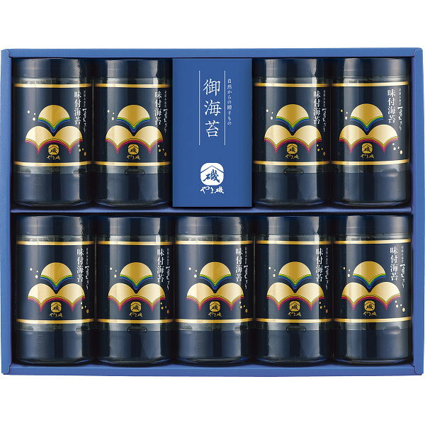 商品説明その年の最初に摘み採られた、口どけがよく、色艶、香りのよい初摘み海苔だけを使用。有機丸大豆醤油を使用したたれで大切に調味したコクと旨味のある味付海苔を卓上容器に入れ、贈答用にセットしました。●味付のり(8切26枚)×9ITEM IN...