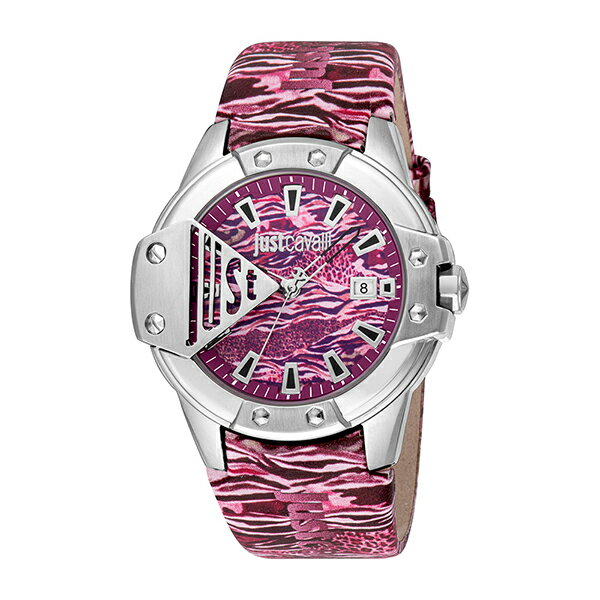 メーカー：Just cavalli ジャスト カヴァリ製品名：JC1G260L0015JANコード：4894626216190ケースサイズ：43mmムーブメント：クォーツバンド：本革防水：10ATMケース：ステンレススチール文字盤色：パープ...