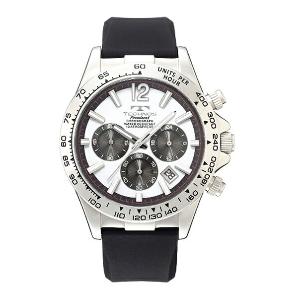 メーカー：TECHNOS テクノス製品名：TP0801SWJANコード：4589911879326防水：10気圧防水ケースサイズ（mm）：41mmバンド素材：シリコンケース素材：ステンレス機能 付加仕様：仕様：クロノグラフ 3針 軽い カラ...