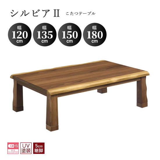 ※こちらの商品は送料無料となります。但し、北海道・東北・沖縄離島・一部地域、山間部にお住まいのお客様は別途追加送料が掛かります。ご購入前に一度お問い合わせ下さい。 サイズ シルビア2 こたつテーブル W1200×D800×H360/410m...