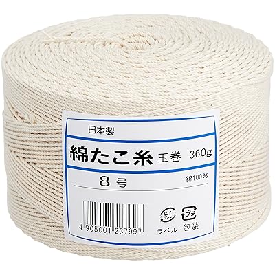 業務用 たこ糸 6号 (玉巻360g) 綿 日本製 ATK10006ブランド色ベージュモデルATK10006商品説明【商品概要】巻数(m):550規格:6号太さ(mm):1.0色:ベージュ材質:コットン【商品説明】【商品詳細】商品種別：毛糸...