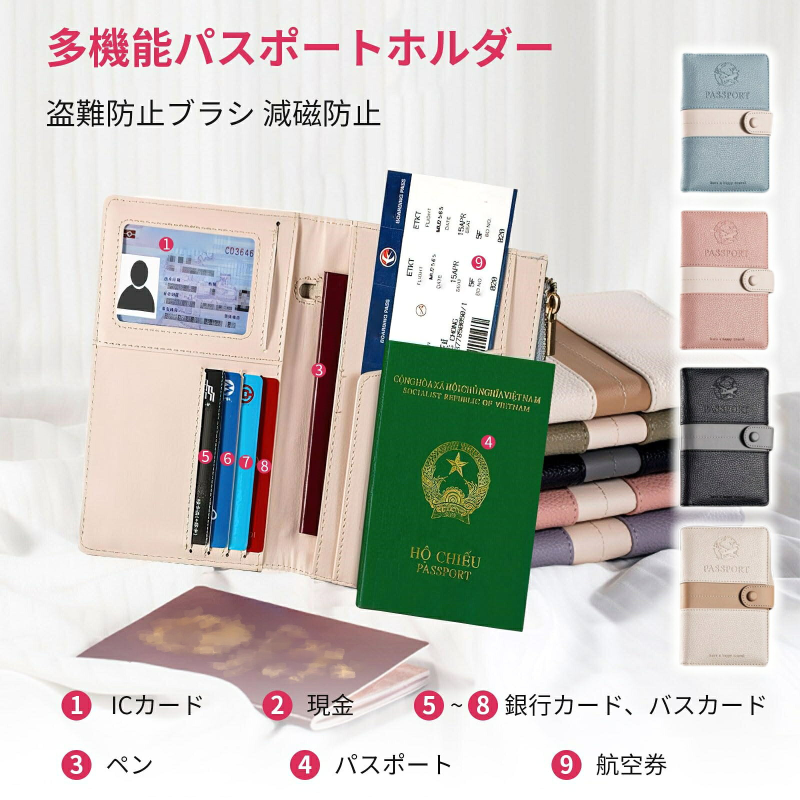 商品名 パスポートケース カラー ピーク/ホワイト/ブルー/ブラック 商品説明 ●【高品質】このパスポートホルダーは、防水PUフェイクレザーの裏地と外層を含むPU素材で作られています。手触りが良く、耐久性も抜群です。防水・防汚素材なのでお手...