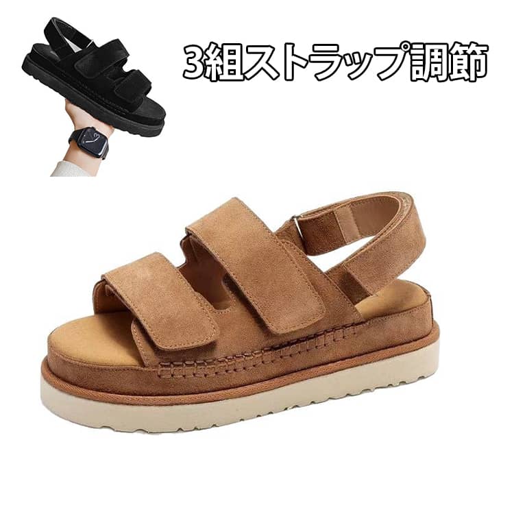 日常での使いやすさを併せ持つ、ストラップサンダル。軽量のアウトソールで日中のクッション性をサポートします。2組の調節可能なストラップで様々な足の形にフィットします。 サイズ （36）23.0cm （37）23.5cm （38）24.0cm ...