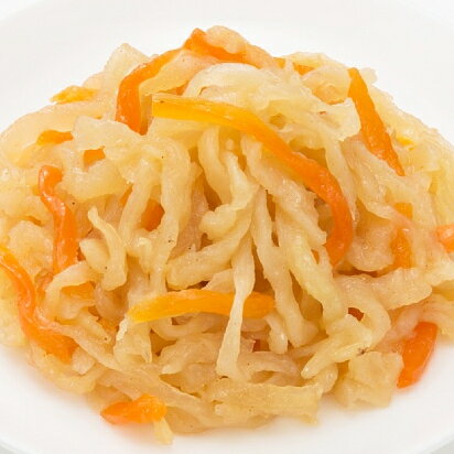 商品情報名称惣菜原材料名切干大根（中国産）、人参、醤油、砂糖、米発酵調味料、菜種油、昆布エキス、風味原料（かつお、そうだかつお）、唐辛子／調味料（アミノ酸等）、ビタミンC内容量250g賞味期限（記載場所）表面下部に記載保存方法直射日光、高温...