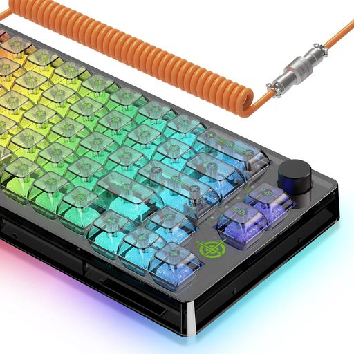 【高性能メカニカルキーボード】メインコントロ一ルは高性能VS11K09A-1MCUで設計されておりフルスピードのUSB通信プロトコルは競争力のあるゲームの速度要件を満たし、USBオンラインアップデートをサポートしています。ワイヤ一はすべて銅...