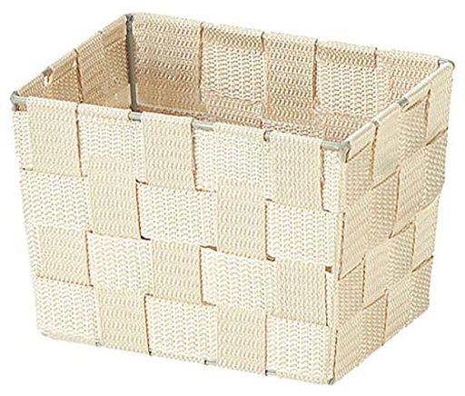 本体サイズ:幅17x奥行13x高さ12cm ナチュラルな雰囲気ですっきり収納できるバスケット。