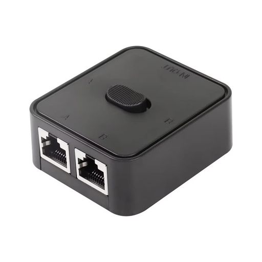 ミニ2ポートRJ45ネットワークキースイッチセレクターボックス、内部ネットワークと外部ネットワークチェーンの各ネットワークを自由に切り替えることができ、ネットワークケーブルの頻繁な抜き差しの手間を省きます RJ45ネットワークスイッチセレク...