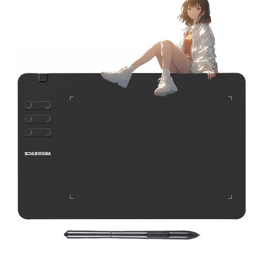 授業 【T605Sペンタブ仕様】:SpaseebaT605Sペンタブレットのサイズ:約25.5x16cm、表示領域:6.7x4インチ、厚さ:0.5cm、重量:195g。ポケットサイズで携帯便利、使用も簡単、入門級ペンタブで初心者、学生に適用...