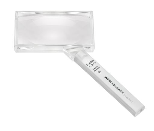 倍率:2.25 Dpt.:5 レンズサイズ:40x80mm(径) レンズ材質:PXM光学樹脂 レンズ種類:バイコンベックス(両面可視) 本体サイズ:レンズ部50x90x15xmm(グリップ長113mm) 重さ:約62g