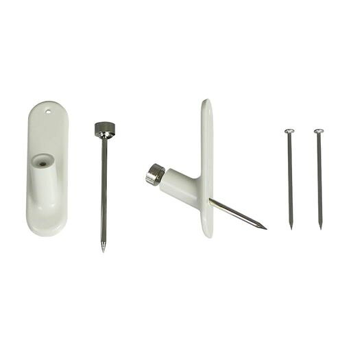 カラー:ホワイト 安全荷重:3Kg 入り数:1袋2ヶ入 付属品:頭付太ピン/細ピン