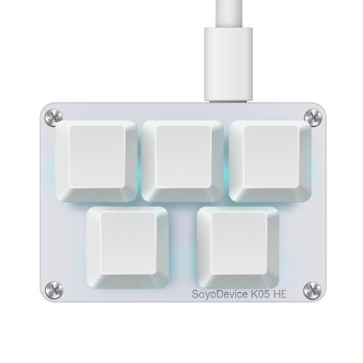【SayoDeviceK05HEキーボード】5ホール磁気リニアスイッチ付きキーボード。TYPE-C、USB2.0高速8000HZ。 【カスタムキーとノブ】キーとノブは、任意のキーまたはCtrl/Alt/shift+任意のキーで設定することも...