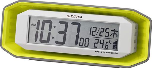 サイズ: 7.2x18.3x6.4cm 使用電源:アルカリ単3形x2本(別売) ムーブメント:電波時計 アラーム:大音量電子音(20種類の選択式)・(2つの時間をセットできるダブルアラーム機能) 音量:大・小の切替式(止めても又鳴るスヌーズ...
