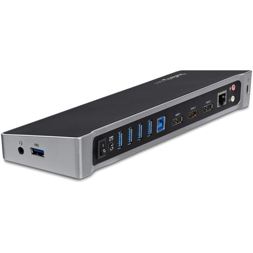 3画面対応USB3.0ドッキングステーション:トリプルモニターでディスプレイ機能を拡張(1xHDMI+2xDP)。またはデュアルモニター構成で作業効効率をアップ 4KUHD解像度:1台のモニターで3840x2160、他の2台で2048x11...