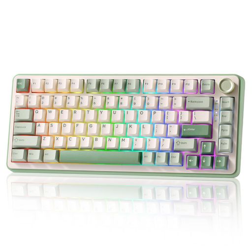 【ノブ付き75%キーボード】B75 PROはノブ付き、82キーキャップのコンパクトなキーボードです。TKLキーボードは数字キー、ファンクションキーと矢印キーを同時に備えています。75%ゲーミングキーボードのマルチファンクションノブは、サウン...