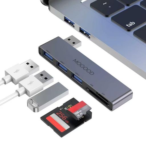 【USBマルチポートアダプタ】USB 3.0ハブマルチポートアダプタです。このアダプタは、コンピュータに3つのUSB AポートとSD/TFカードリーダーを割り当てることができます。コンピュータ上のUSBポート不足の問題を豊富にし、カードリー...