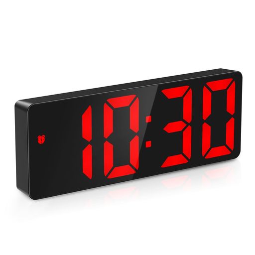 ⏰【大型ディスプレイ&amp;多機能】6.3インチx0.7~1インチx2.36インチの大型LEDディスプレイを搭載したデジタル目覚まし時計。離れた位置からでも時刻を一目で確認可能。5つのモード(時刻/日付/温度/ナイトモード(ON・OFF切...