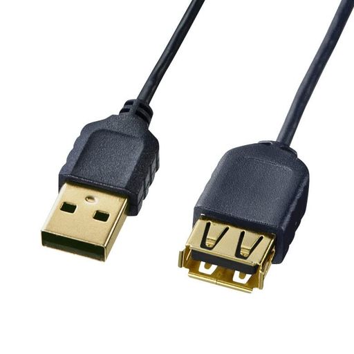 USB Aコネクタを持つ機器の延長に便利なUSB延長ケーブルです。 ケーブル外径2.5mmの細径ケーブルとコンパクトコネクタを採用し、取り回しのしやすい極細ケーブルです。 USB2.0で規定されたケーブルの電気特性に準拠した線材やコネクタな...