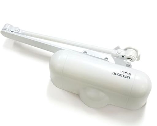 ドア幅が600mmから900mmの木製室内ドアに適したドアクローザです。右開き、左開き兼用です。 種類:単品 梱包サイズ:9.0cmx24.0cmx9.0cm ドア開き角度:85~180°