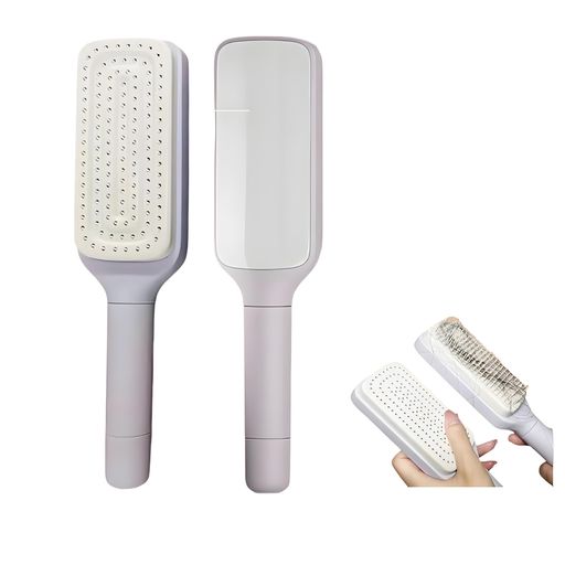 1【伸縮式ヘアブラシ・簡単収納&amp;抜け毛掃除】 回転ハンドルをひねるだけでブラシの歯が伸縮する革新的なヘアブラシ。使用後はブラシ歯を収納して、絡まった抜け毛を簡単に取り除けます。通常のヘアブラシ・ヘアコーム・くしよりもお手入れが簡単で...