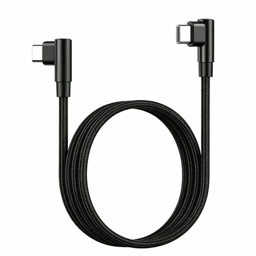 【L字型設計】USBCtoCケーブル(USB2.0)は革新的なL字型、両方とも90度を設計します。L字なので何かと取り回しがよく、配線周りもスッキリして、横向きにゲームしても仰向けでお腹にスマホを置いても大丈夫!(ご注意!モニタや映画など対...