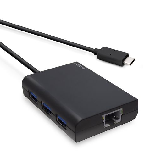 ■有線LANポートが無く、USBポートも不足しがちな薄型のType-Cポート搭載パソコンに最適なUSB3.1 ギガビットLANアダプター USBハブ付 ■高速転送可能なType-A(USB3.0)ポートを3ポート搭載 ■Type-C(USB...