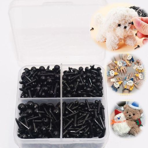 【高品質素材】ぬいぐるみ目パーツは硬質プラスチック素材を採用し、変形しにくく、表面が滑らかで光沢のある仕上がりです。強度が高く、長期間の使用にも耐える耐久性を持ち、手芸やドールメイキングに最適です。 【豊富なセット内容】3mm・4mm・5m...