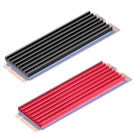 M.2 2280 SSD用 ヒートシンク。PCと PS5 の拡張スロットのSSDをサポートします。M.2 SSD以外にも発熱の大きなスティック型の製品にも使用できます。サイズ:70x22x3mm。厚み3mm薄型設計。 二つの取付方法。1、シ...