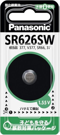 1.55V 時計用 規格:SR626SW 直径x高さ(mm):6.8x2.6 コード品番:EA758YE-17
