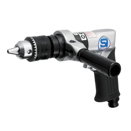 穴あけ能力:13mm 無負荷回転数:800回転/分 空気消費量:0.71立方m/分 付属品:エアープラグ・エアーツールオイル