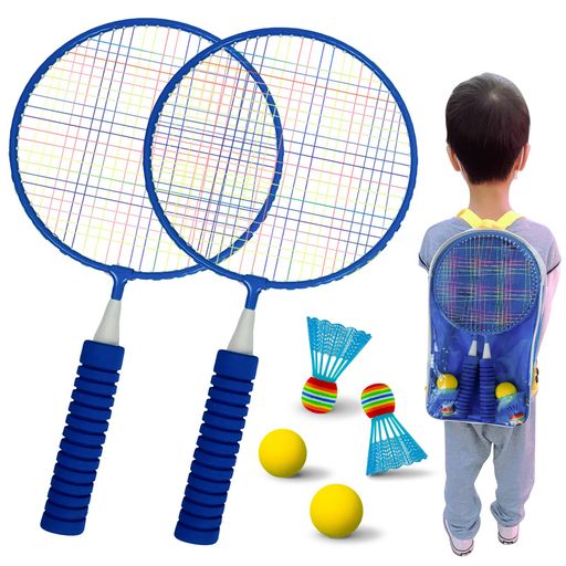 【コンパクトサイズ・6~12歳のお子様に最適】縦44cm、横22.5cmの小型のラケットで、身長110cm~150cmの子どもに適しています。【二種類の遊びに対応した球が付属】バドミントン用のシャトルとEVA素材のテニスボールが付属していま...