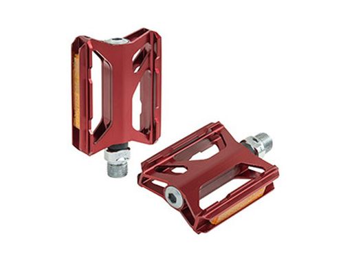 GIZA PRODUCTS(ギザプロダクツ) REX-01 ペダル レッド PDL14305 コンパクトな街乗り向けのアルミ合金ペダル。 材質:アルミ合金 切削 ■ シールドベアリング クロモリ 9/16”アクスル ■ リフレクター付 サイ...